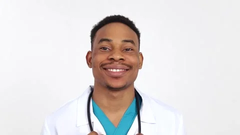 African American doctor looks into the c... | Stock Video | Pond5