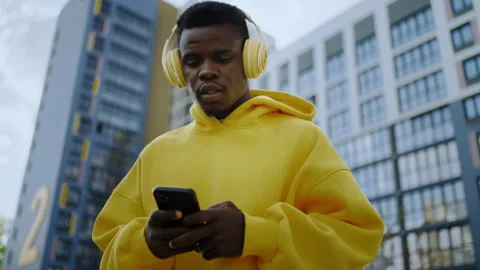 African American Guy Listening To Rap An... | Stock Video | Pond5