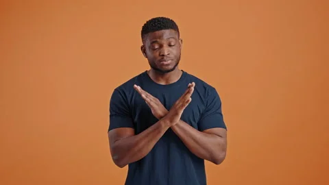 African American guy looking saying no a... | Stock Video | Pond5
