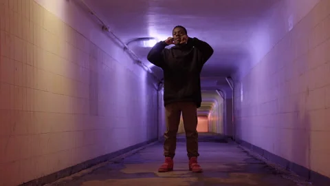 African American man rap artist recordin... | Stock Video | Pond5