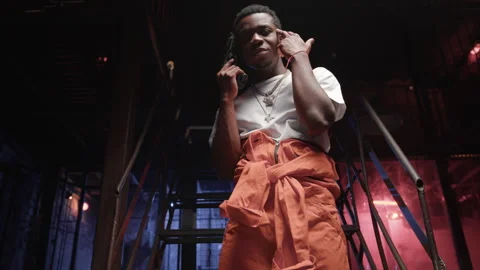 African American rapper in prison clothe... | Stock Video | Pond5