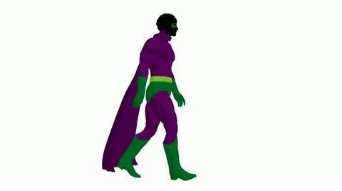 african american super hero walking on a... | Stock Video | Pond5