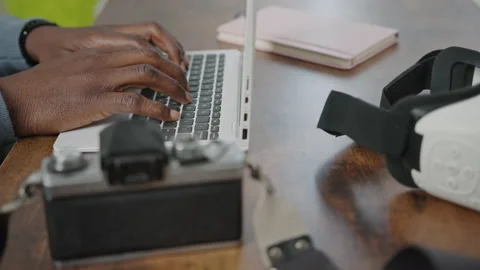 African american typing on white keyboar... | Stock Video | Pond5