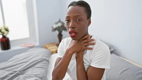 African american woman in agony lying on... | Stock Video | Pond5