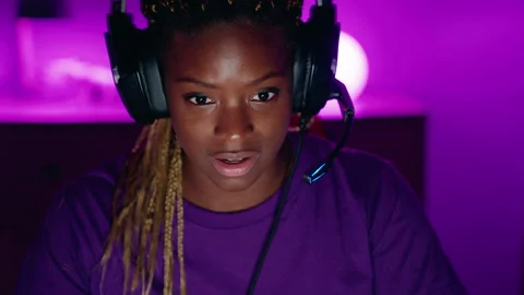 African american woman streamer speaking... | Stock Video | Pond5