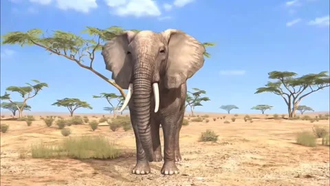 African elephant 3d animation | Stock Video | Pond5