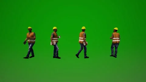 African engineers on green screen walkin... | Stock Video | Pond5