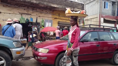 African locals and vendors in Street mar... | Stock Video | Pond5