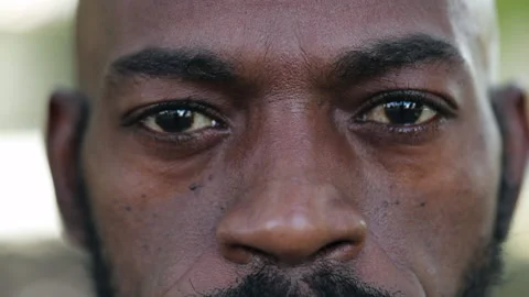 African man eyes looking at camera, macr... | Stock Video | Pond5