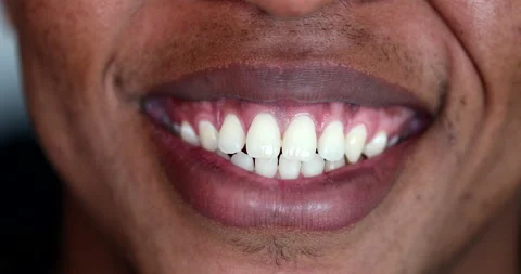 African person mouth smiling close-up, w... | Stock Video | Pond5