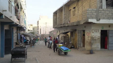 African slum street scene - Dakar, Seneg... | Stock Video | Pond5