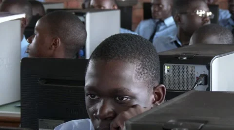 African students studying at computer la... | Stock Video | Pond5
