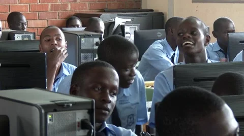 African students studying at computer la... | Stock Video | Pond5