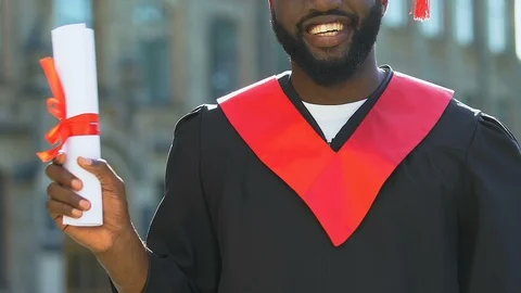 Afro-american male student in magister s... | Stock Video | Pond5