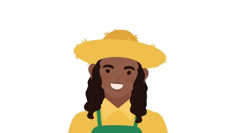 afro female farmer worker animation | Stock Video | Pond5