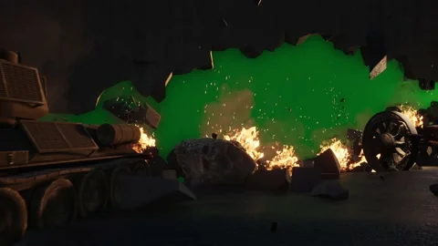 After War With Green Screen Background 4... | Stock Video | Pond5