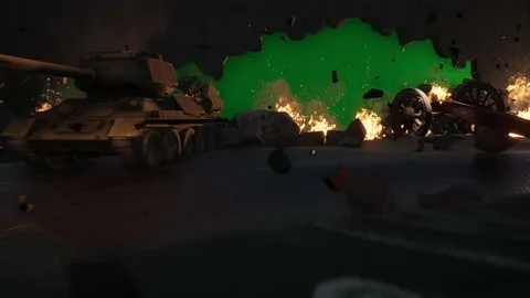After War With Green Screen Background 4... | Stock Video | Pond5
