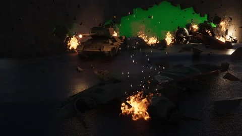 After War With Green Screen Background 4... | Stock Video | Pond5