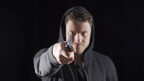 Aggressive vagrant man has a knife in hi... | Stock Video | Pond5