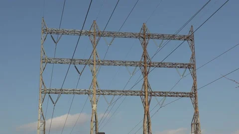 Aging electrical power grid transmission... | Stock Video | Pond5