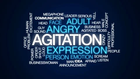 Agitation animated word cloud, text desi... | Stock Video | Pond5