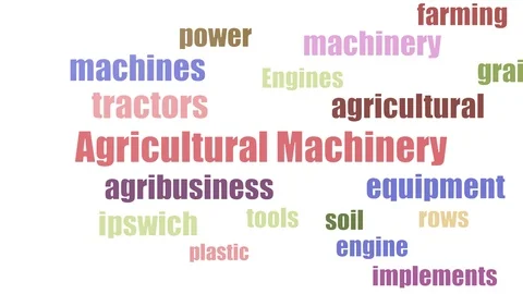 Agricultural Machinery Word Cloud Animat... | Stock Video | Pond5