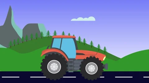 Agricultural tractor running on the way,... | Stock Video | Pond5