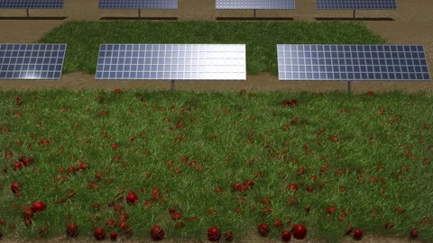 Agrivoltaics Combining solar tech with a... | Stock Video | Pond5