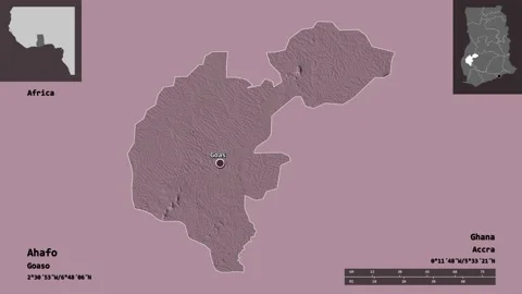 Ahafo location. Ghana. Administrative ma... | Stock Video | Pond5