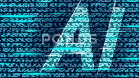AI artificial intelligence letters on code data flow. Virtual assistant ...