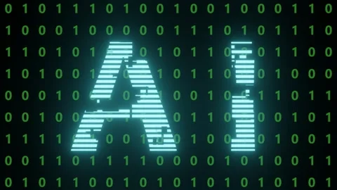 AI Artificial Intelligence text with bin... | Stock Video | Pond5