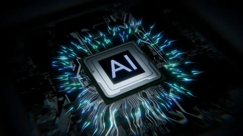 AI Chip Processing with Energy Flow in F... | Stock Video | Pond5