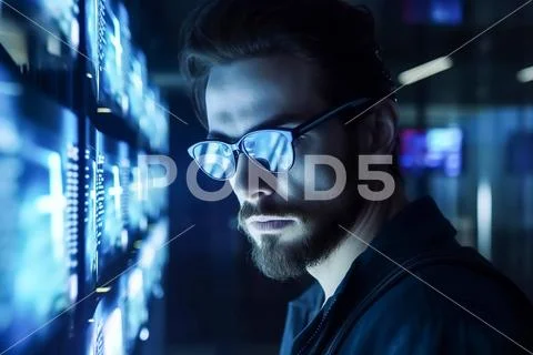 AI generated photo of man sitting in front of a computer *** AI ...