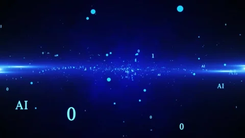 AI lettering and binary code in a partic... | Stock Video | Pond5