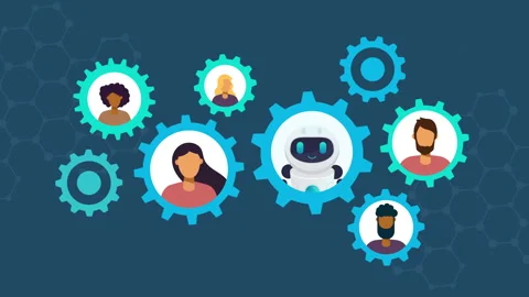 AI robot with gears concept animation. | Stock Video | Pond5