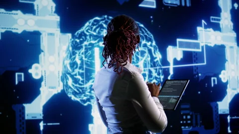 AI scientist runs code in data center | Stock Video | Pond5