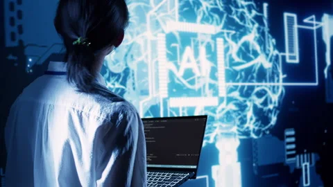 AI specialist runs code in data center | Stock Video | Pond5