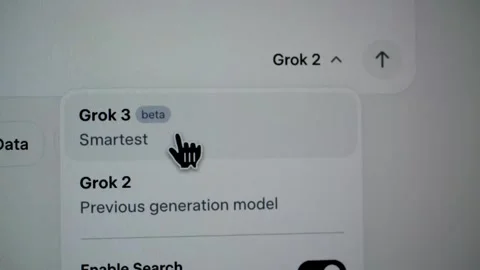 AI unveils Grok-3, its new AI model, wit... | Stock Video | Pond5