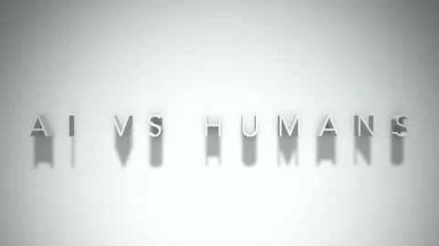 ai vs humans 3D title animation with sha... | Stock Video | Pond5
