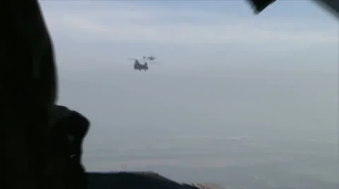 air to air on the ramp of a chinook heli... | Stock Video | Pond5