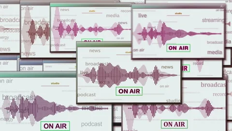 On air audio spectrum symbol pop up wind... | Stock Video | Pond5