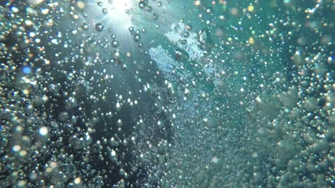 Air bubbles in a pool under water. Water... | Stock Video | Pond5
