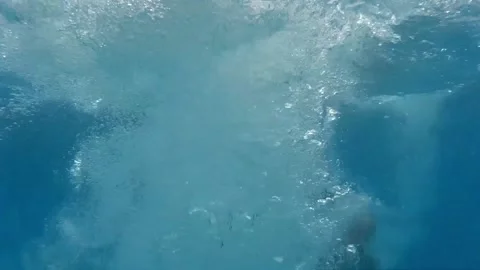 Air bubbles in swimming pool water after... | Stock Video | Pond5