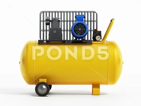 Air compressor isolated on white background. 3D illustration ...