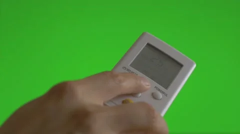 Air conditioner remote control on green ... | Stock Video | Pond5
