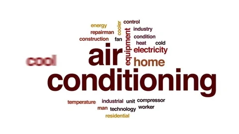 Air conditioning animated word cloud, te... | Stock Video | Pond5