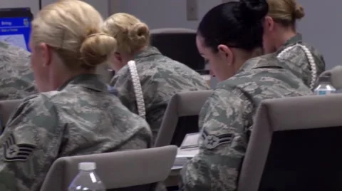 Air Force Classroom Lecture - Dolly lef... | Stock Video | Pond5