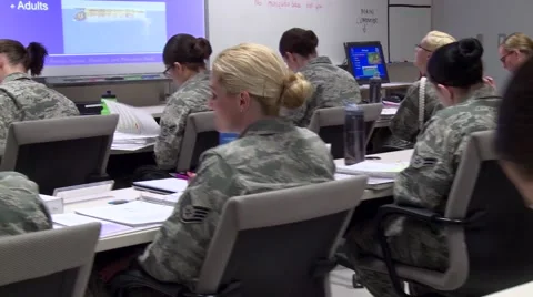 Air force Military Classroom - Dolly in | Stock Video | Pond5