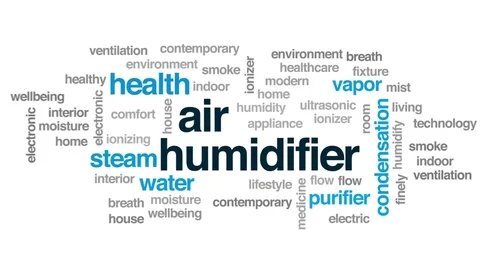 Air humidifier animated word cloud, text... | Stock Video | Pond5