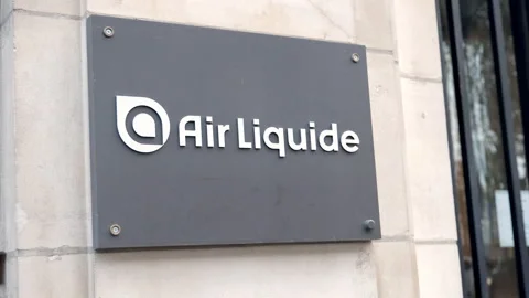 Air Liquide sign at the entrance of the ... | Stock Video | Pond5